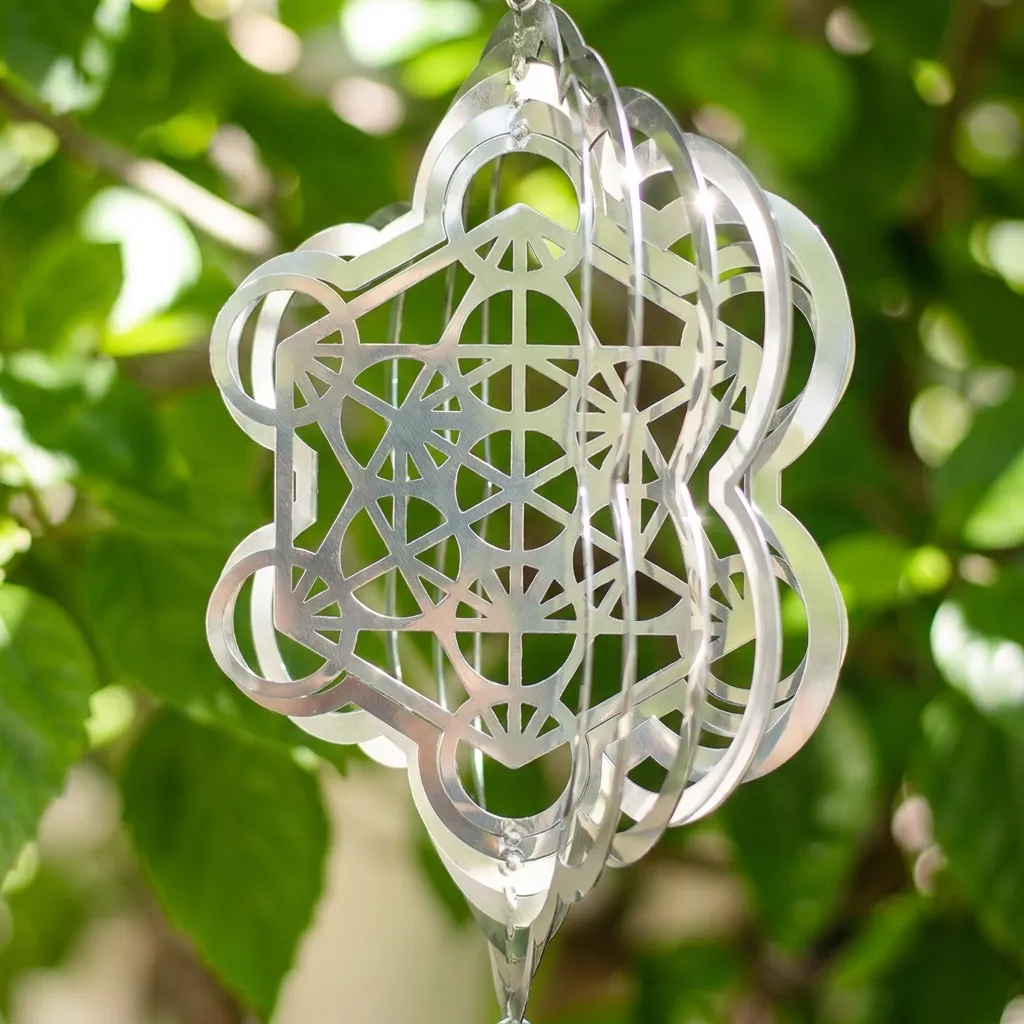 WindSpinner 20cm - Cubo Metatrón (Acero Inox.) | Nakiki Tienda
